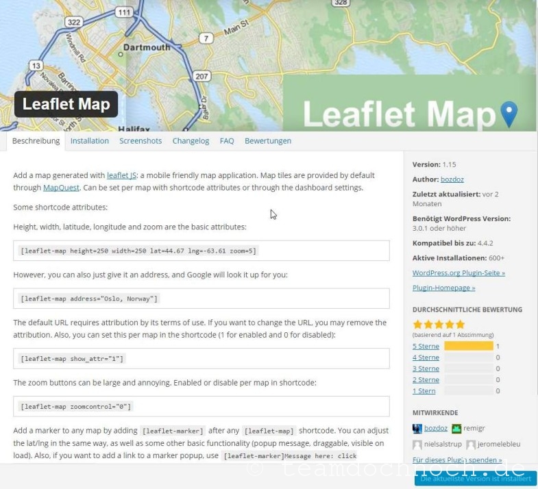 Leaflet Map plugin | alles und der ganze Rest
